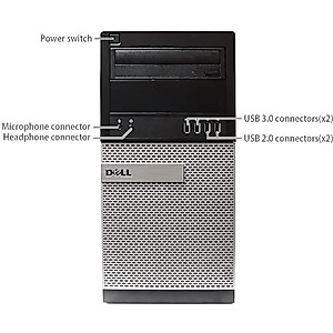 Dell Optiplex 9010 MiniTower MT Business Home Desktop Computer Tower PC Intel Quad Core i7-3770 3.40GHz, USB 3.0, WiFi, DisplayPort, DVD-RW, Windows 10 Pro 64Bit, 480GB SSD, 16GB RAM (Renewed)