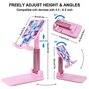 Tie Dye Funny Foldable Desktop Cell Phone Holder Portable Adjustable Stand Desk Accessories