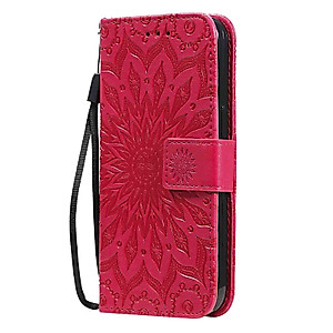 Fansipro Phone Cover Wallet Folio Case for Oppo Reno 6 PRO Plus 5G, Premium PU Leather Slim Fit Cover for Reno 6 PRO Plus 5G, 2 Card Slots, Exact Fitting, Red