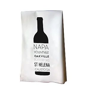 Napa Valley Cities Wine Bottle Flour Sack Tea Towel