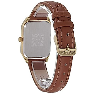 Anne Klein Women Japanese Quartz Dress Watch with Leather Strap, Brown, 13 (Model: AK/3874CHHY)