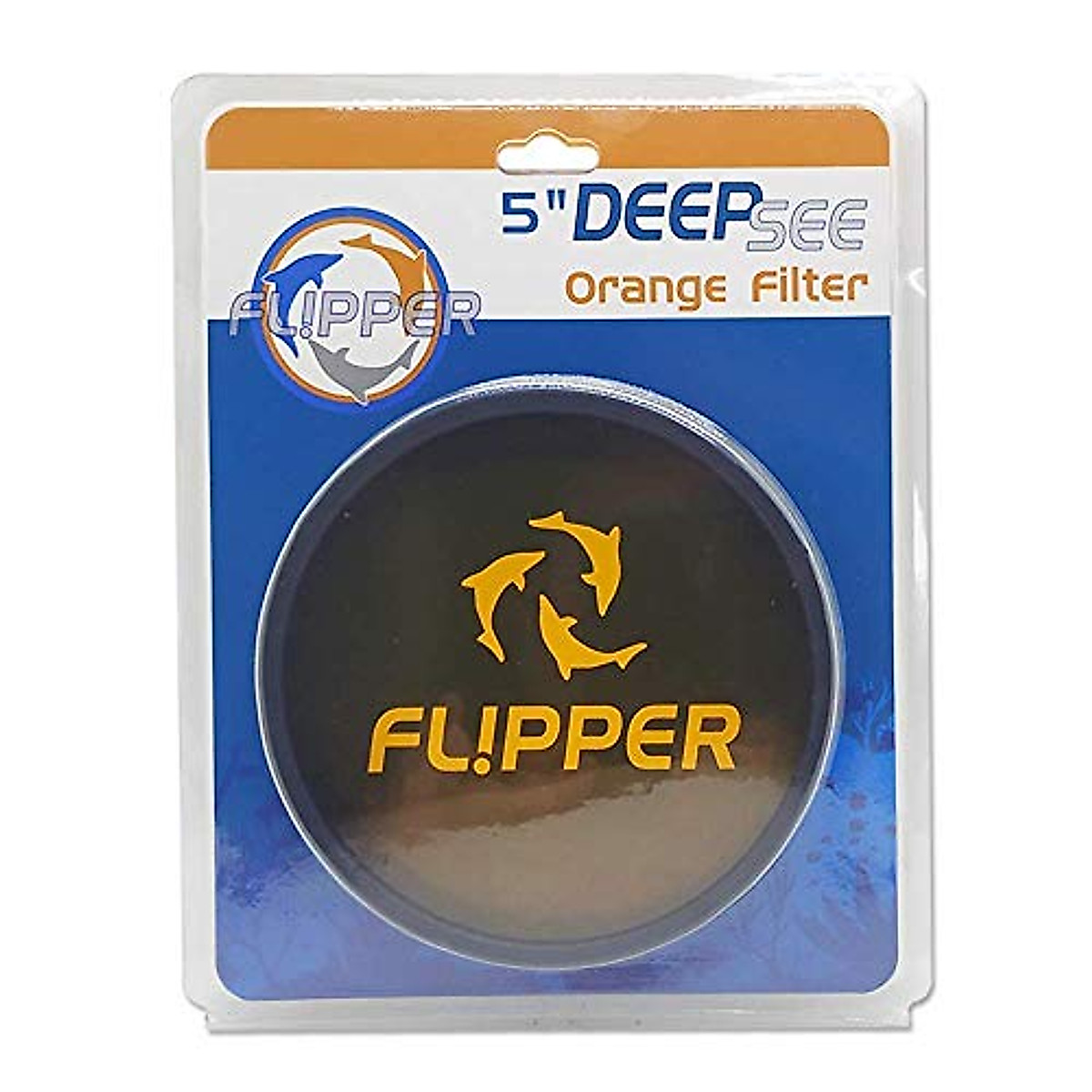 FL!PPER DeepSee Aquarium Magnifier Magnetic Viewer, Orange Filter Lens & Rechargeable LED Spotlights – Fish Tank Magnifying Glass – Flipper Fish Tank Accessories, 5"