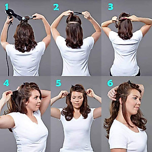 FESHFEN Clip in Hair Extensions 7 PCS Blonde Highlighted Medium Brown Long Curly Wavy Synthetic Balayage Clip in Hair Extension Full Head Hairpiece for Women Girls, 20 inch