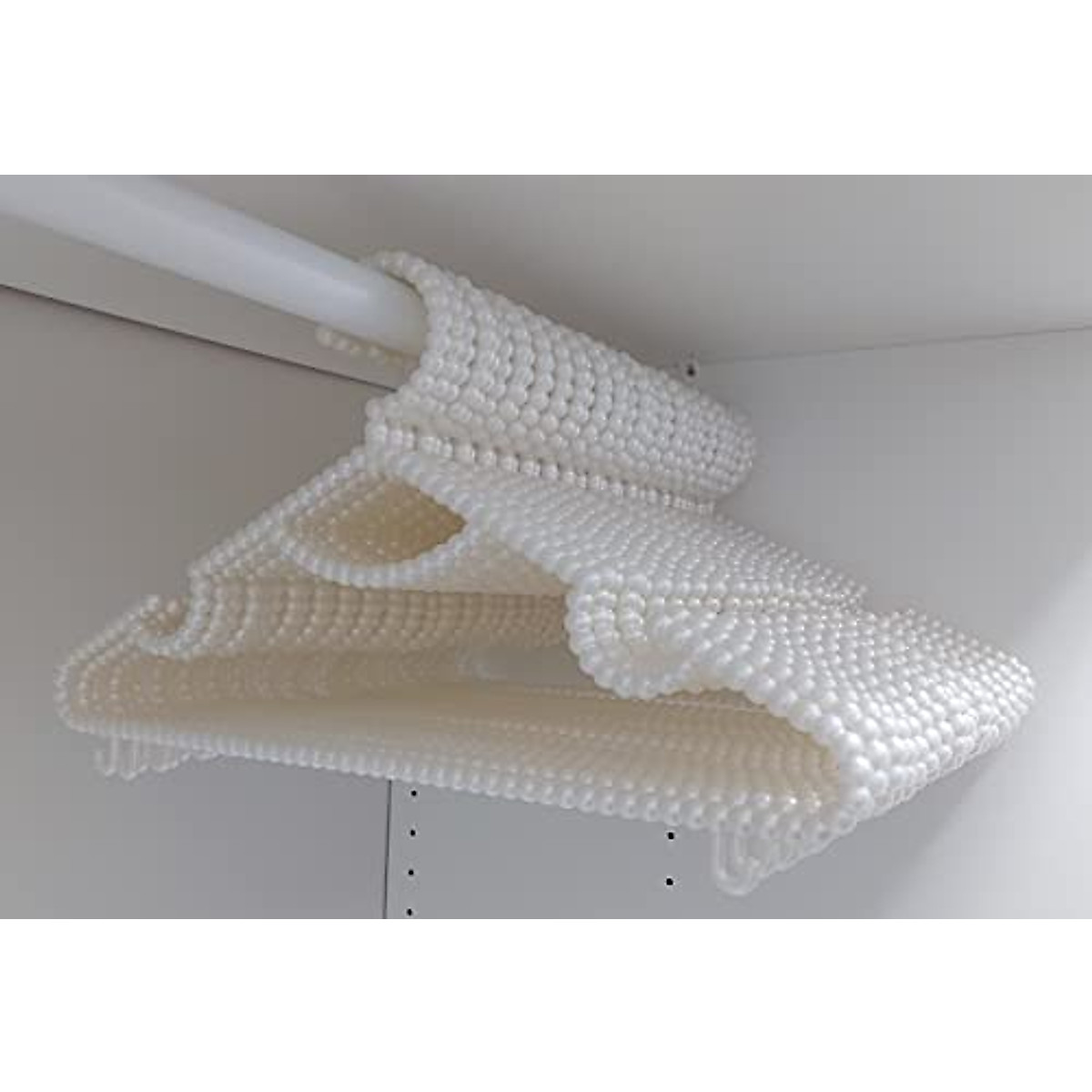10 Pack Pearl Pattern Plastic Clothes Hangers | Dress Pants Jean Jacket Clothing Organizer, Bedroom Storage, Space Saving, Heavy Duty Coat Hanger for Closet