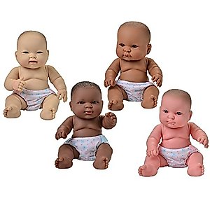 U. S. Toy Constructive Playthings Huggable Multi-Cultural Baby Dolls for Kids, Set of 4, 10"