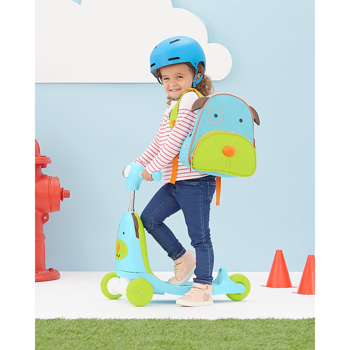 Skip Hop 3-in-1 Baby Activity Push Walker to Toddler Scooter, Zoo Dog