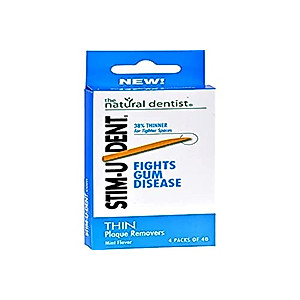 Natural Dentist Stim-U-Dent Thin Plaque Remove Roasted Mint - Case of 6-4 Packs