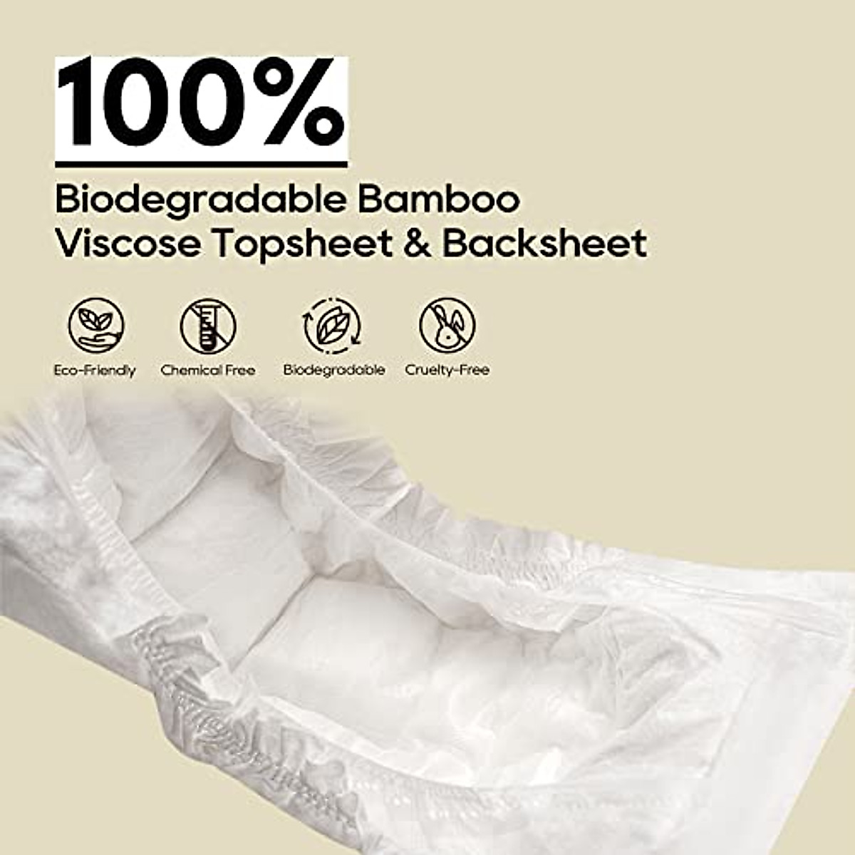 ECO BOOM Diapers, Baby Bamboo Viscose Diapers, Eco-Friendly Natural Soft Disposable Nappies for Infant, Size 4 Suitable for 20 to 31lb (Large - 60 Count)