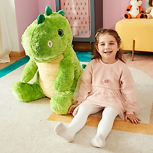 IKASA Large Dinosaur Stuffed Animal Plush Toy,Giant T-Rex Cute 23" Jumbo Soft Toys,Huge Big Size Fluffy Plushy Fat Plushie,Gifts for Kids