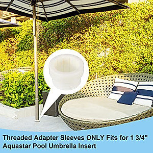Taiyin 4 Pcs Pool Umbrella Stabilizer Adapter Threaded Adapter Sleeves Pool Umbrella Sleeve Umbrella Pole Stabilizer for Outdoor Patio Deck 1 3/4" Umbrellas Insert(White)