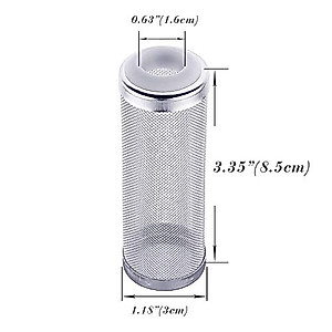 Quickun Stainless Steel Aquarium Flow Fish Filter Guard Net Shrimp Safe Inlet Inflow Protect Basket Mesh Media 16mm, 2Pcs