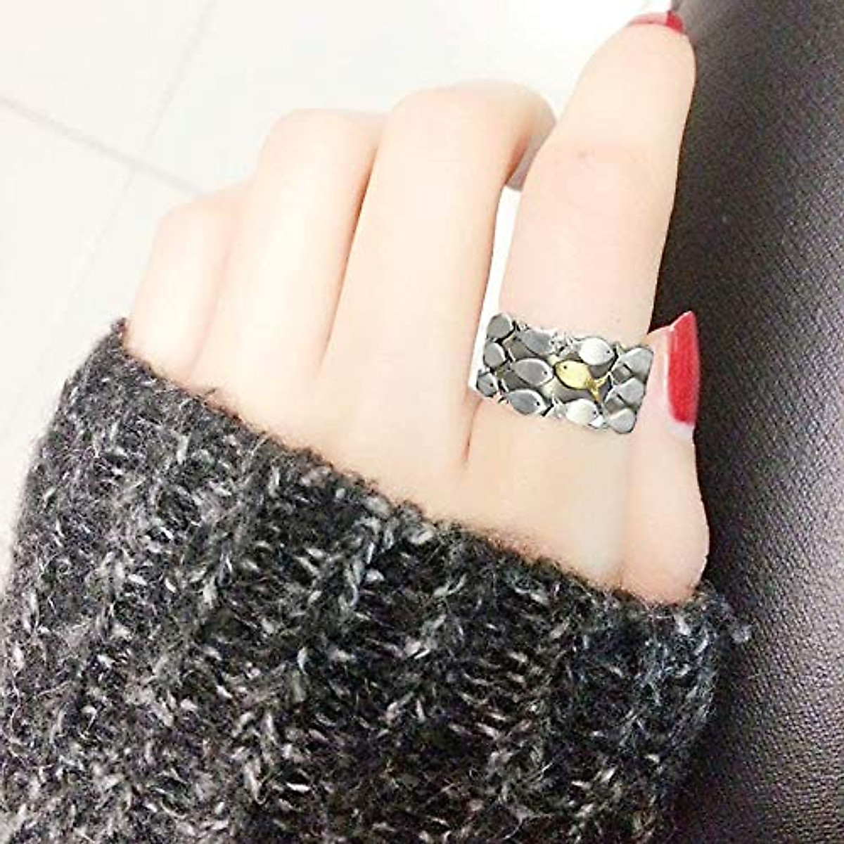 WSLI to My Daughter Swimming Against The Current Ring,Adjustable 2021 New Women's Stacking Opening Rings Finger Ring,Fish Pattern Vintage Jewelry Ring,Best Gift for Women and Girls (1Pc)