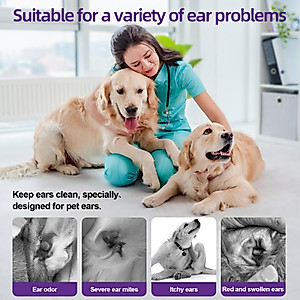 Ear Finger Wipes for Cats&Dogs,50 Pack Dog or Cats Ear Cleaner Wipes to Stop Ear Itching, Gently Remove Ear Wax Pet Ear Wipes, Sooths & Deodorizes