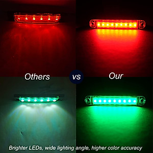 VVFLED 4Pcs Boat Navigation Lights, Stern Lights for Boats, Marine Led Strip Lights for Boat Lights Bow and Stern for For Yacht Fishing Pontoon Boat Sailboat Kayak Bass Boat Vessel(Red & Green)
