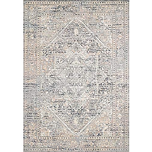 Loloi II Lucia Collection LUC-01 Grey/Sunset 6'-8" x 8'-8" Area Rug
