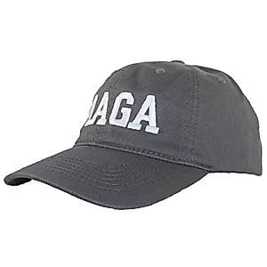 Tropic Hats Adult Embroidered MAGA Trump 6 Panel Ballcap W/Strapback Closure - Dark Gray