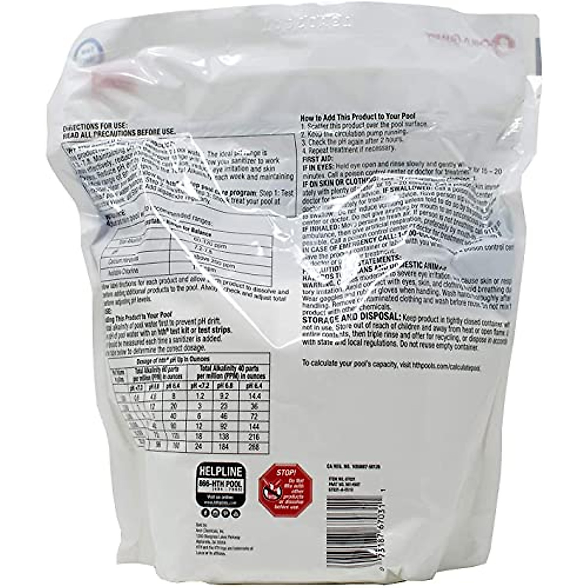 HTH 67041 pH Up Swimming Pool Chemical Balancer, 4 lbs