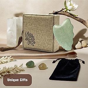 Gua Sha Facial Tools,Guasha Tool for Face,Jade Gua Sha Stone Comb Edge, Face Sculpting Tool Skin Care Tools for Face Lift Device Gifts