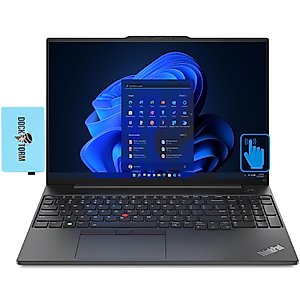 LENOVO Thinkpad E16 Gen 1 Home & Business Laptop (Intel i5-1335U 10-Core, 12GB RAM, 512GB PCIe SSD, Intel UHD, 16.0" 60Hz (1920x1200), WiFi 6, Bluetooth, Win 10 Pro) with Dockztorm Hub