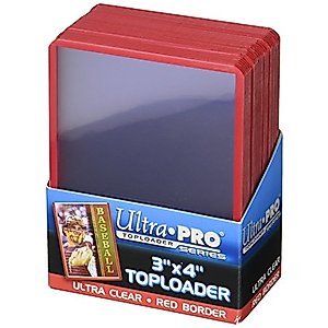 Ultra Pro 3" X 4" Red Border Toploader 25ct