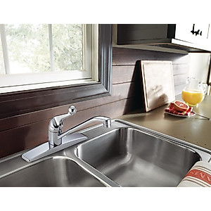 Delta Faucet Classic Single-Handle Kitchen Sink Faucet, Chrome Kitchen Faucet, Kitchen Sink Faucet 3-Hole, Chrome 100LF-WF, 8.00 x 8.00 x 8.00 inches