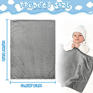 Chumia 4 Pcs Baby Blanket Flannel, Cozy Throw Fuzzy Blanket for Newborn Sherpa Blanket Crib(Light Gray, 24 x 32 Inch)