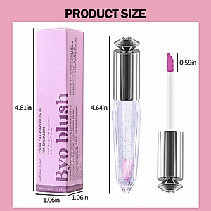 DAGEDA 2Pcs Color Changing Lip Oil, Color Change Liquid Blush,Clear Liquid Blusher Oil Waterproof Eyeshadow Moisturizing Face Blush Oil, Clear Blush for Women Face Makeup