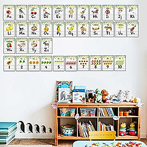 36 Classroom Alphabet Bulletin Board Set Alphabet Line for Classroom Wall ABC and Number Strip Border Alphabet Posters Kids Educational Learning Card for Kindergarten Preschool Classroom Decorations