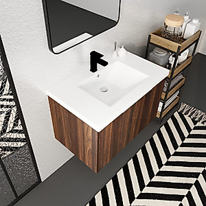 HomSof Soft Close Doors Bathroom Vanity with Sink,30 Inch for Small Bathroom,30"x18",California Walnut