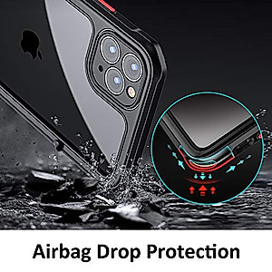 TENOC Phone Case Compatible for iPhone 11 Pro Max Case, Clear Back Cover Bumper Cases for 11 Pro Max 6.5-Inch, Black