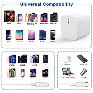 iPhone 14 13 12 Fast Charger,【Apple MFi Certified】 2Pack 20W Type C Fast Charger Block with 3FT 6FT 10FT USB C to Lightning Cable for iPhone 14 13 12 11 Pro Max Plus Mini XS XR X iPad AirPod Pro