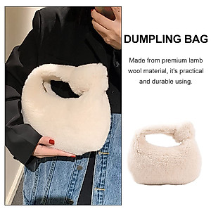 VALICLUD Winter Plush Dumpling Bag Fashionable Handbag Portable Storage Pouch