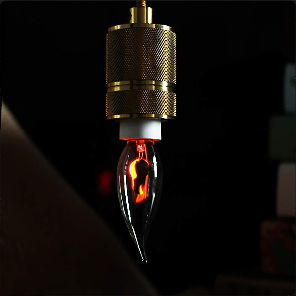 MaoTopCom 12 Pack Flicker Flame Light Bulbs, Crystal Clear, E12 Candelabra Base Replacement Bulbs for Electric Window Candles, Indoor/Outdoor String Lights, 3 Watt, 110 Volts