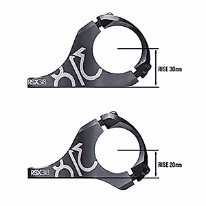 Funn RSX Mountain Bike Direct Mount Bike Stem with 31.8mm Bar Clamp, 2 Pieces Lightweight Split Design for Dual Crown Forks, Adjustable Extension 45-50mm with 30mm Rise (Gray)