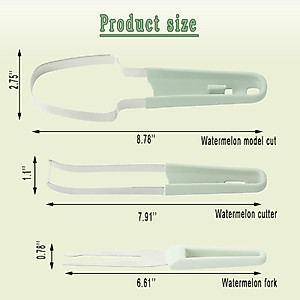 3-in-1Watermelon Cutter Slicer,Watermelon Cutter Slicer Tool,Stainless Steel Watermelon Slicer Cutter,Portable Fruit Cutter Set for Home,for Camping, Encourages Kids' Hands-On Skills,1pcs.
