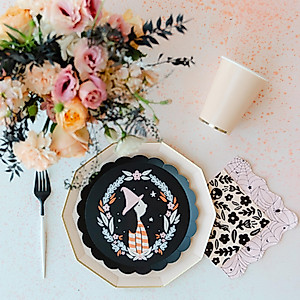 Spiderweb Lace Pink Halloween Napkins by Bonjour Fête | 3-Ply Paper Lunch Size Napkins with Delicate Lace Web - Perfect for Halloween Parties, Pink Halloween, Baby Shower | 6.5" Folded (20 Pack)