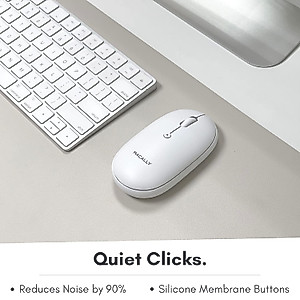 Macally Wireless Bluetooth Mouse - Strong Connection - Quiet, Comfortable, Rechargeable Mouse for MacBook Air/Pro, Mac, iMac, Apple iPad - Wireless Mouse for Laptop, Windows PC Desktop