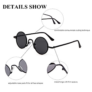SORVINO Retro Small Round Sunglasses for Men Women Vintage Style Metal Frame