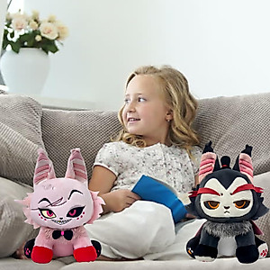Wrohasil Hazbin Hotel Plush Husk, 9.8 Inch Hazbin Hotel Plush Angel Meow Dolls Pillow, Helluva Boss Plushies Figure Gifts for Boys Girls Birthday (Angel Meow)