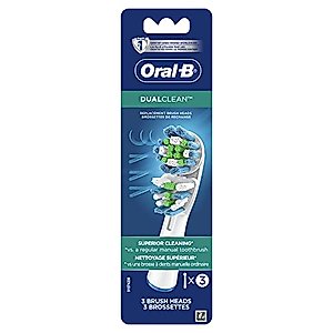 Oral-B Dual Clean Electric Toothbrush Replacement Brush Heads Refill, 3 Count