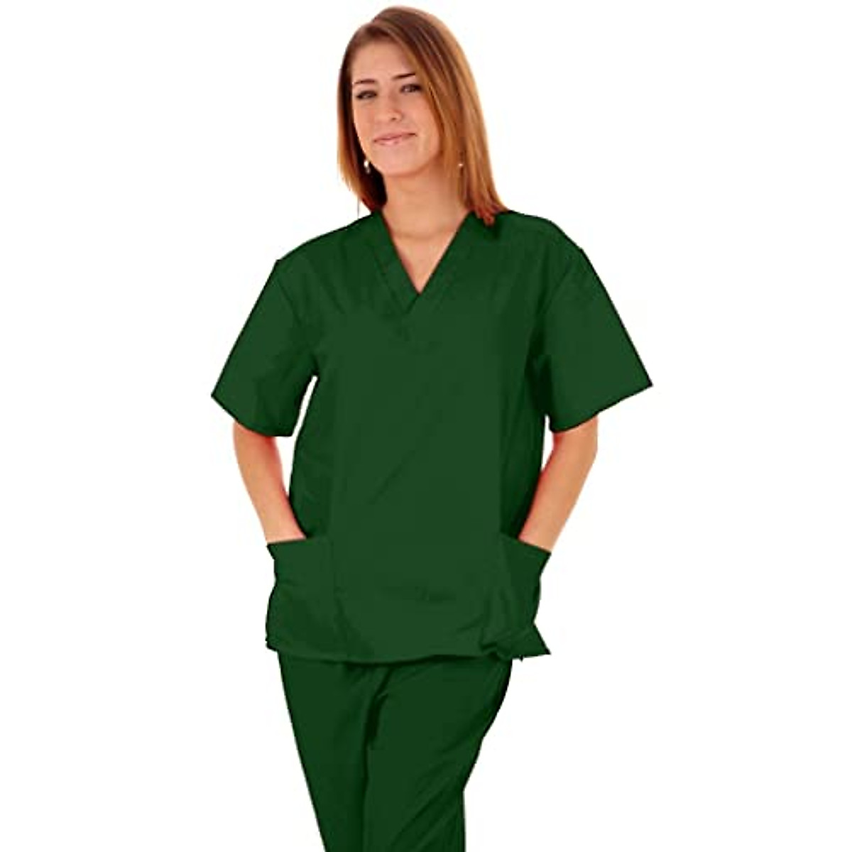 M&M SCRUBS Women Scrub Set Medical Scrub Top and Pants M Hunter Green