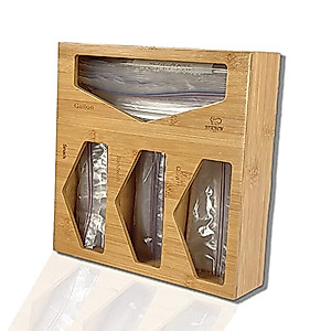 Bamboo Ziplock Bag Organizer for Drawer, Storage Bag Organizer for Kitchen, Plastic