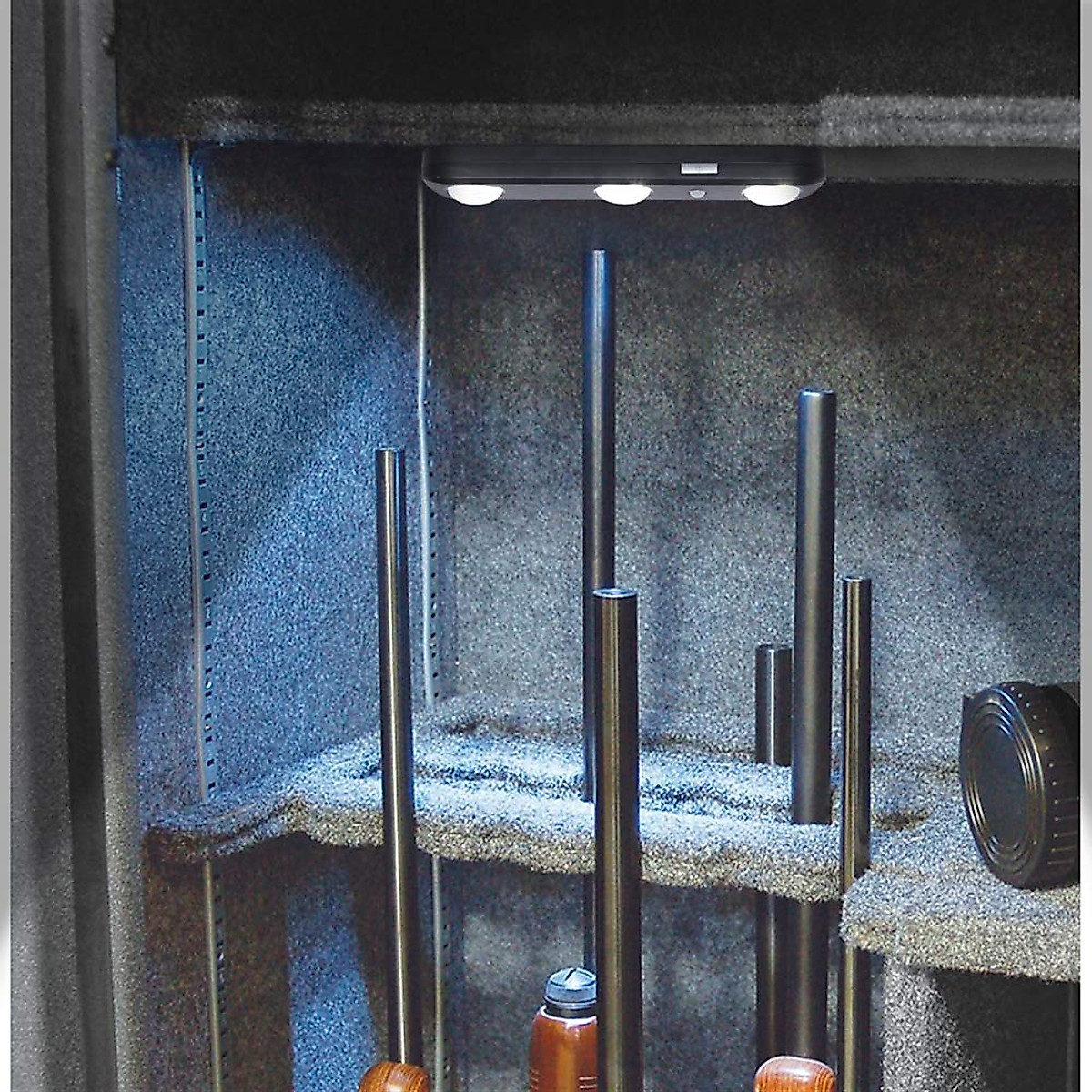 MIND&ACTION Gun Safe Lights,Motion Activated LED Light for Gun Safe Gun Cabinet, Ultra Bright Rotatable LED Lens for Directional Lighting Battery Powered (Black 1 Pack)