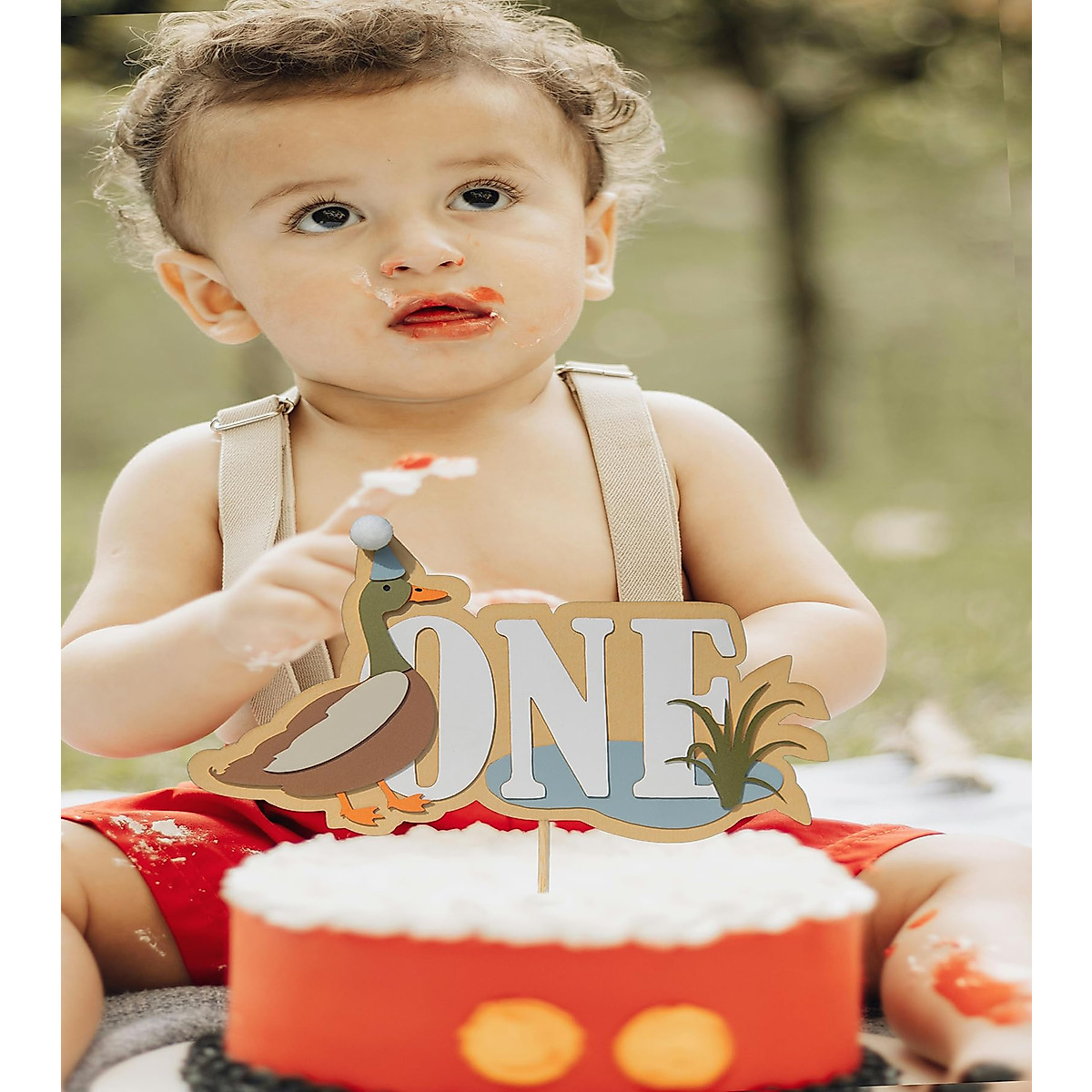 One Lucky Mallard Duck Cake Topper,Mallard 1st Birthday Decoration,Little Duck Hunter Party Decor,Mallard Duck Birthday Party Supplies,Duck Hunting Theme,Lucky Baby Shower Cake Tooper