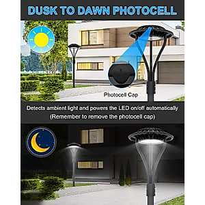 ADUB LED Post Top Light 100W 14,000LM, ETL Listed LED Post Lights Outdoor, 300W LED Flood Light ETL Listed, 42,000LM