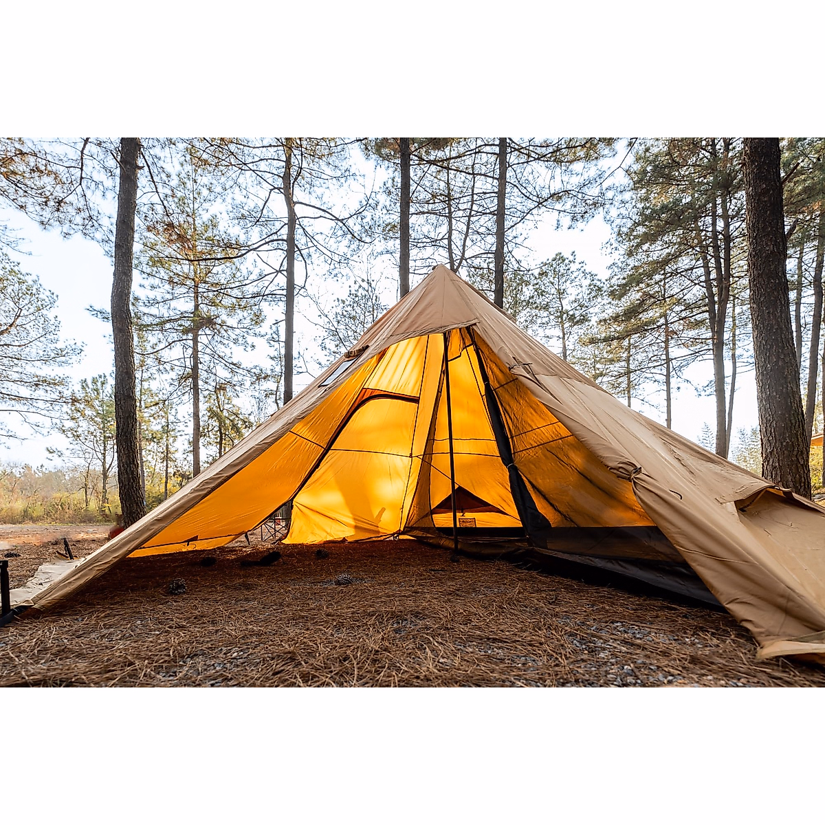 Hot Tent with Stove Jack 4-8 Person Onefires Large Teepee Tent for Family Camping (1 Large Hot Tent)