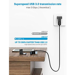 URWOOW Super-Speed USB 3.0 Adapter Converter Coupler Connector 90 Degree Male to Female Combo Vertical (Up and Down Angle)