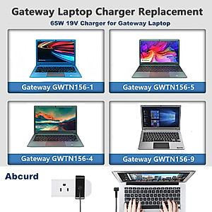 Charger for Gateway Laptop 19V - (Fit for TYPE60-190-3150U GWTN156-1 GWTN156-5 GWTN156-4 GWTN156-7 GWTN156-9 GWTN156-11 GWTN141-2 GWTN141-10 GWTN141-3 GWTN141-4 GWTN141-6 GWNC31514-BK GWNC31514-BL)