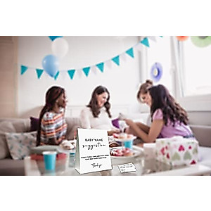 Yuansail Baby Name Suggestion For Baby Shower Games, White Name Suggestion Game Card, Party Favors Supplies Decorate For Baby Showers Game Cards, 1 Sign & 50 Cards Per Pack –(bbname-001)