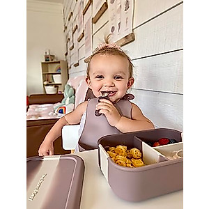 The Dearest Grey Leakproof Silicone Bento Box For Adults & Kids (Purple Tie Dye)